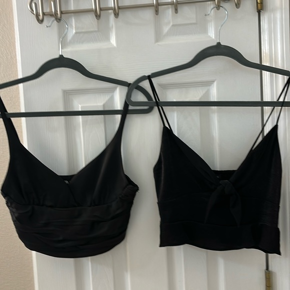 Zara | Tops | Nwt Bundle Of Zara Black Crop Tops | Poshmark